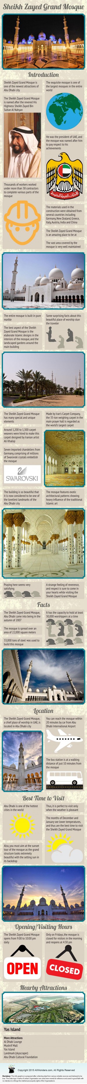 Sheikh Zayed Grand Mosque, UAE - Infographic, Facts, Information