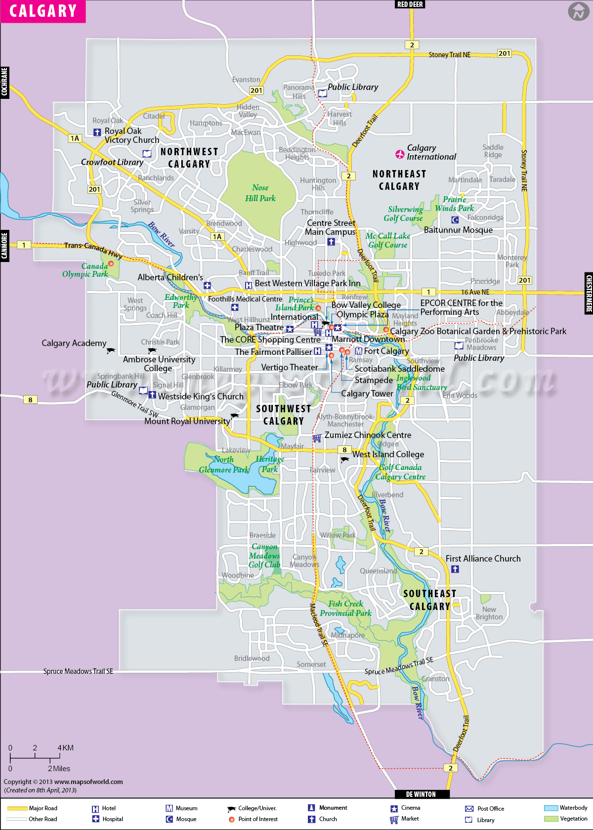Calgary Canada Map Calgary Map