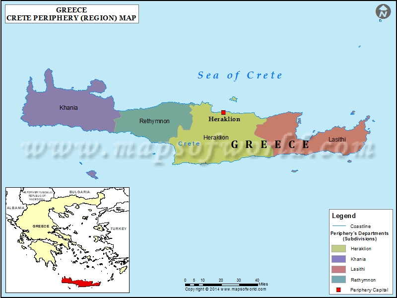 Crete Map Crete Greece Map