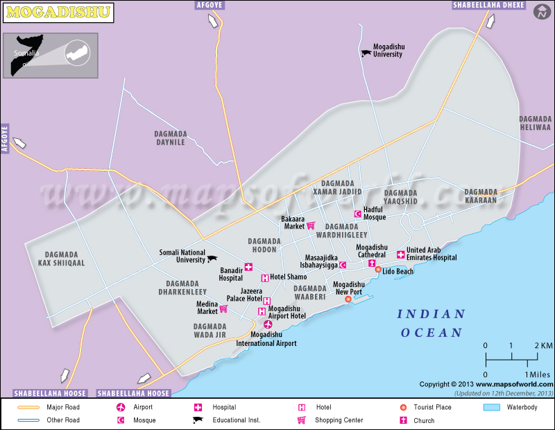 Mogadishu Map Map Of Mogadishu City