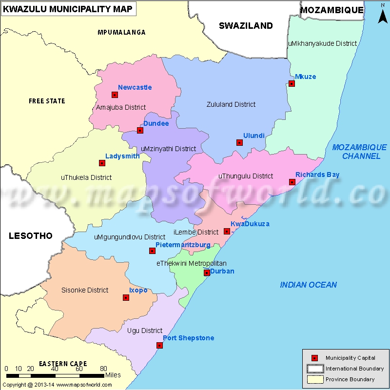 KwaZulu Natal Map KwaZulu Natal Map
