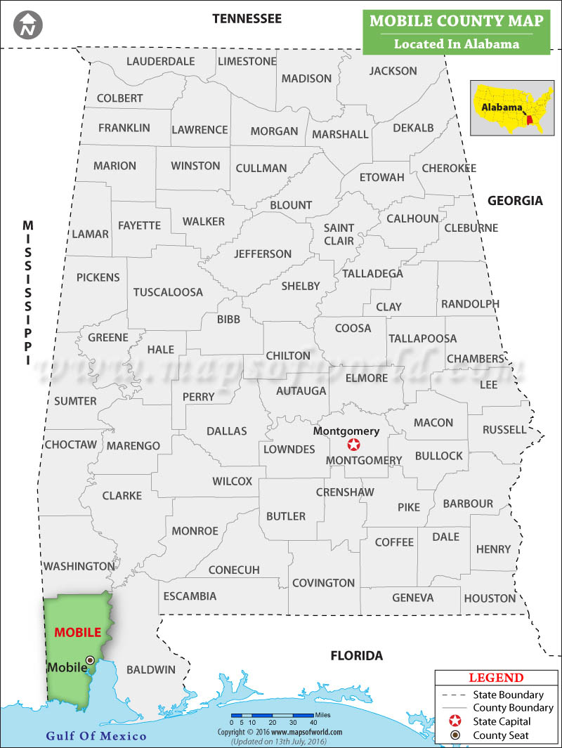 Mobile County Map Alabama Mobile County Map Alabama
