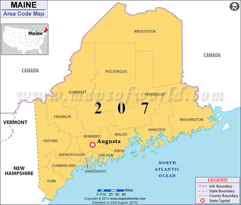 Maine Area Code Maps Maine Area Code Maps