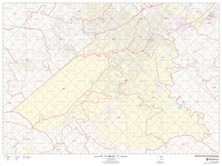 Richmond Zip Code Map Georgia Richmond County Zip Codes