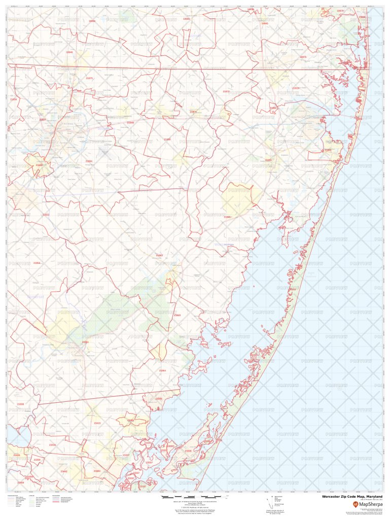 Worcester Zip Code Map Maryland Worcester County Zip Codes