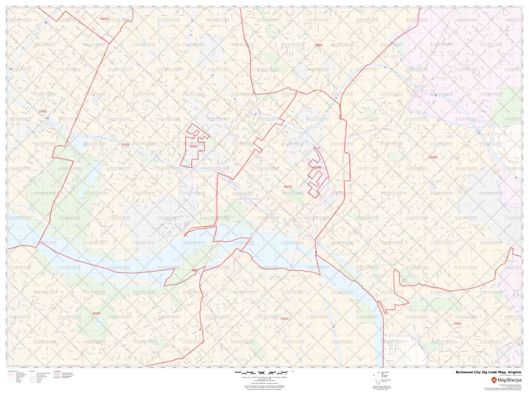 Richmond City Zip Code Map Virginia Richmond City County Zip Codes