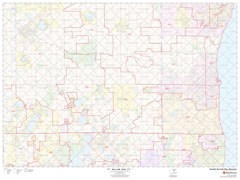 Kenosha County Zip Code Map Kenosha County Zip Code Map