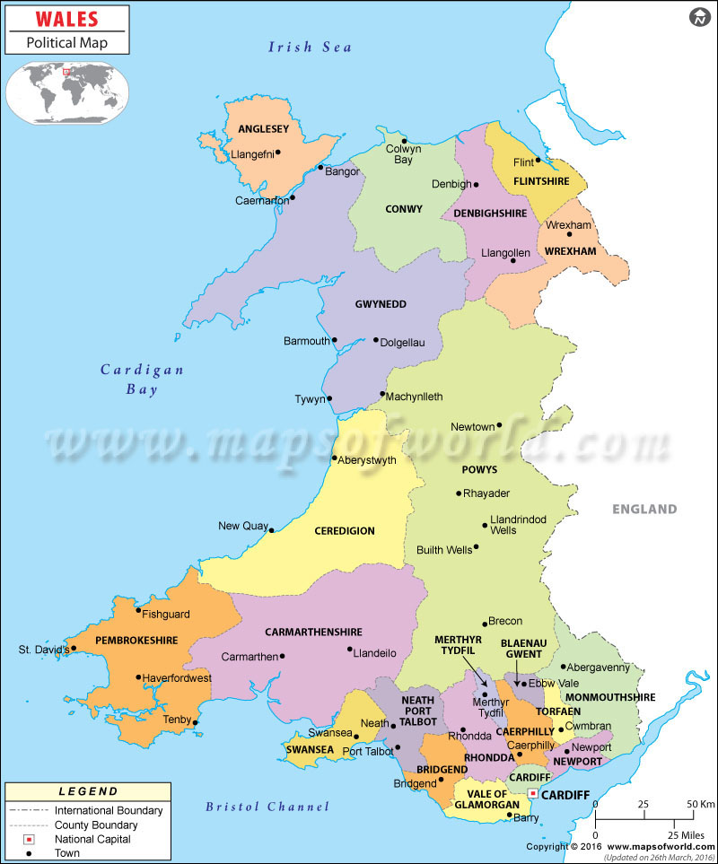 Large Map Of Wales Detailed Map Of Wales AJJBS