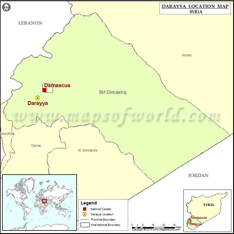 Where is Darayya | Location of Darayya in Syria Map