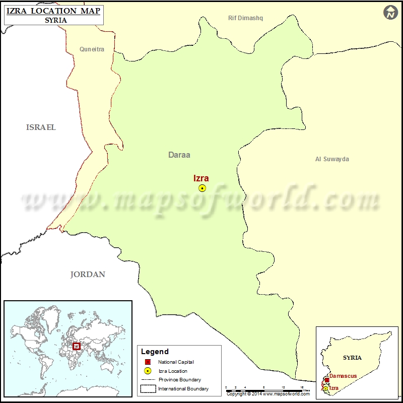 Where is Izra | Location of Izra in Syria Map