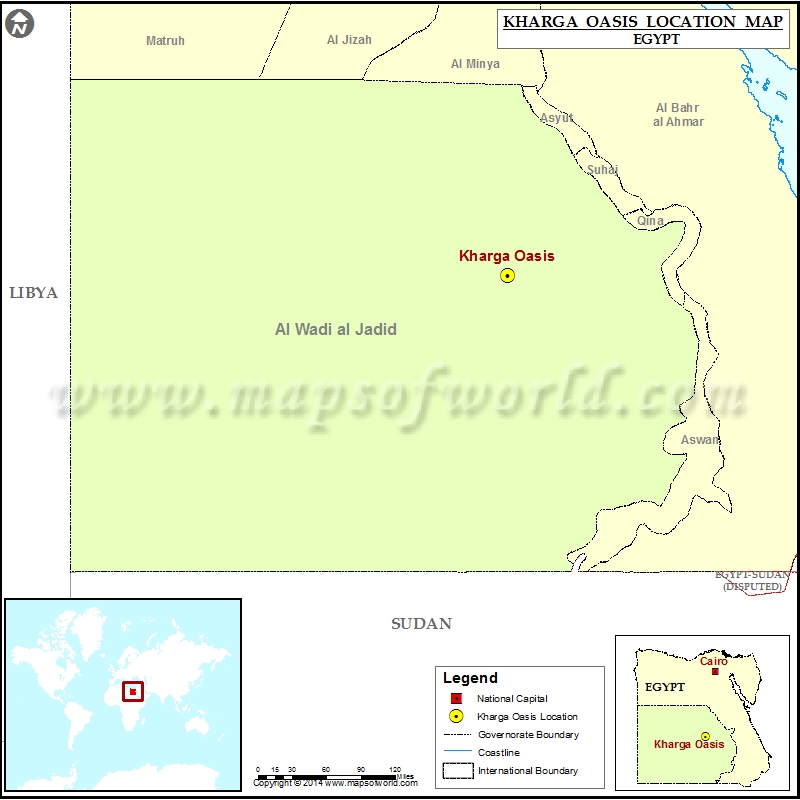 Where is Kharga Oasis | Location of Kharga Oasis in Egypt Map