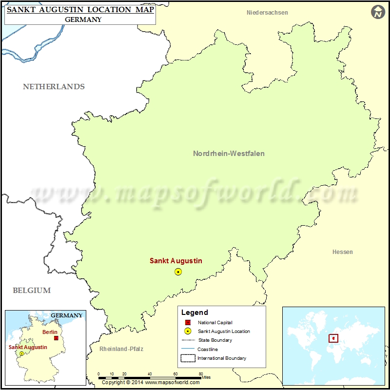 Where is Sankt Augustin | Location of Sankt Augustin in Germany Map