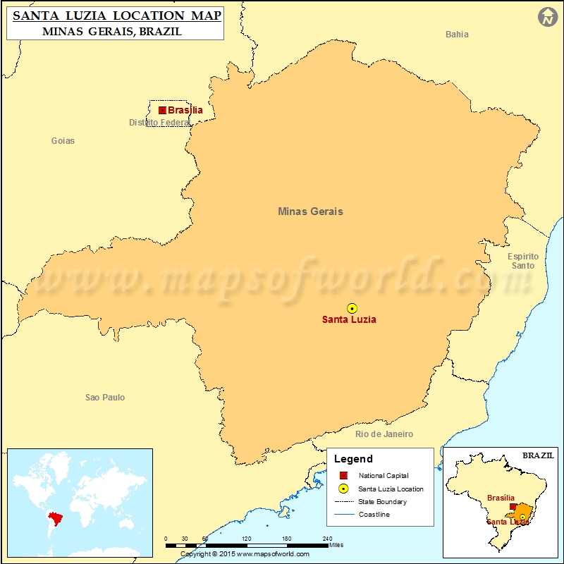 Where is Santa Luzia | Location of Santa Luzia in Brazil Map