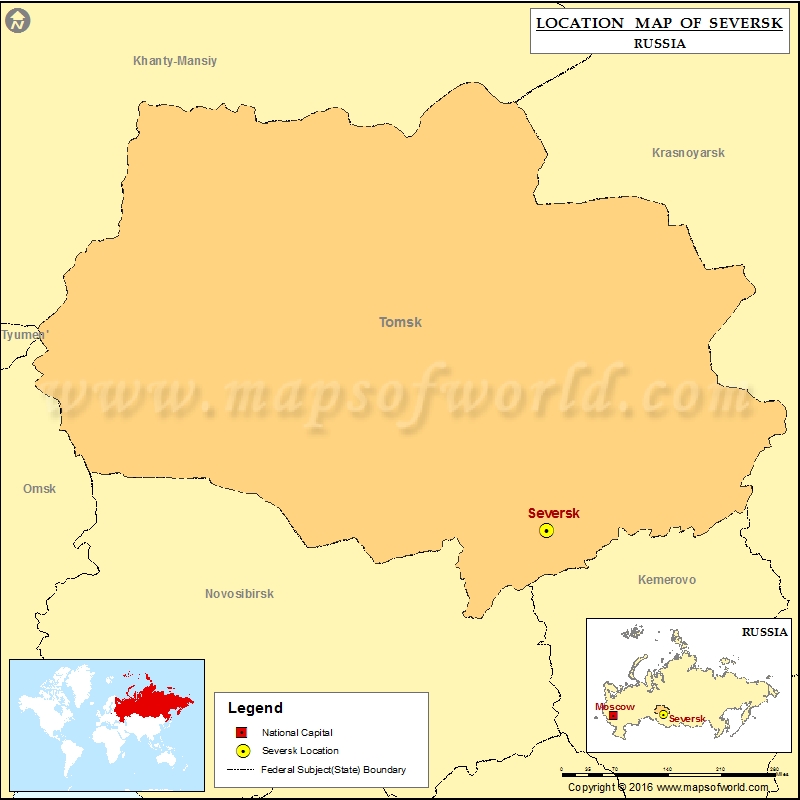Where is Seversk | Location of Seversk in Russia Map